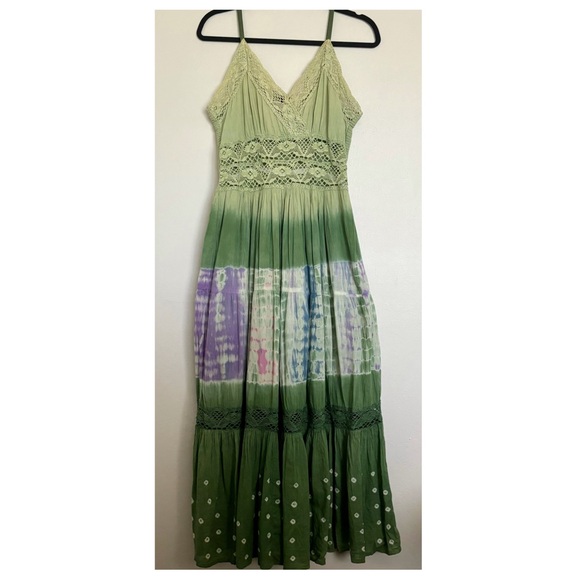 Bila | Dresses | Bila Crochet Cotton Tie Dye Sleeveless Maxi Dress Size ...